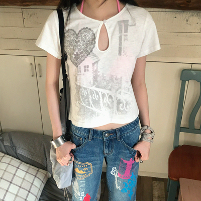 atinygood&innomoood[古堡日记]印花复古镂空短袖新中式竹节