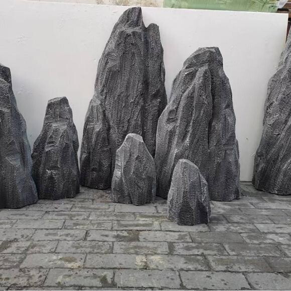 泡沫雕塑假山仿真假石头摆件吊顶装饰石酒店展厅玻璃钢壁挂石山东