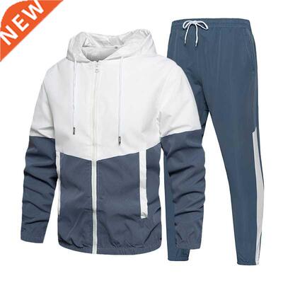 Spring Autumn Men Tracksuit Casual Set Male Joggers Hooded S