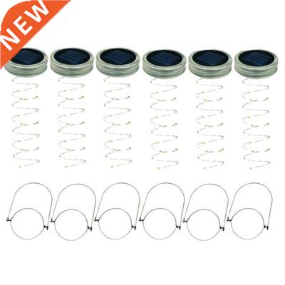Solar Mason Jar Lid Lights, 6 Pack 20 Led String Fairy Star