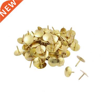 100 Pcs Pack Office Gold Tone Thumbtacks