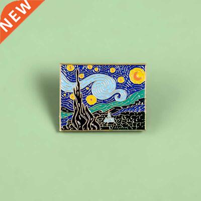 Van Gogh's Masterpiece Paintings Starry Sky Brooch R