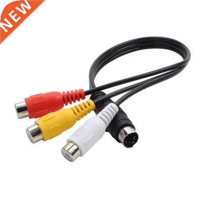 Black 25CM 4PIN S-VIDEO S Terminal To 3RCA Red Yellow White