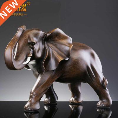 Fortune Bring Elephant Decoration a Pair of Crafts