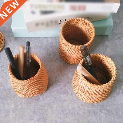 1pcs Handwoven Pen Storage Holder Mini Desktop Makeups