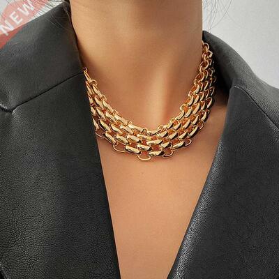 PuRui Punk Chunky Chain Choker Necklace for Women Hip Hop Go