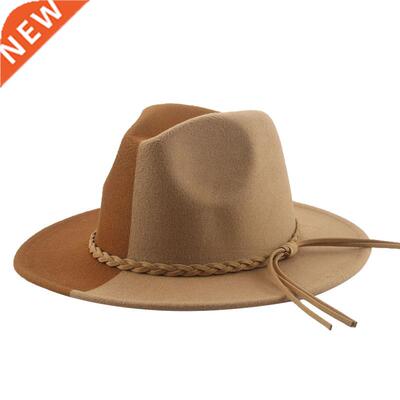 Fedoras Hats for Women Patchwork Red Green Band Casual Luxur