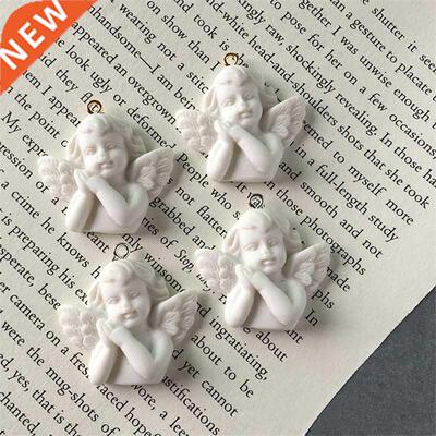 5pcs White Wing Angel 3D Resin Chms For Jewelry Findings C