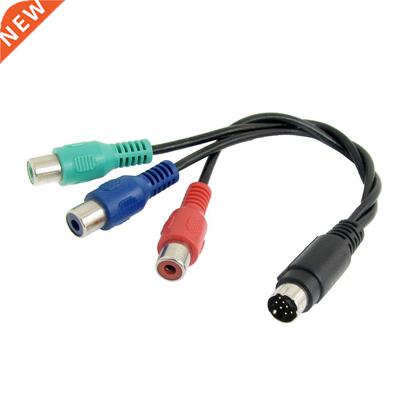 S-Video 7 Pin to Female 3 RCA Component Cable 22cm for PC DV
