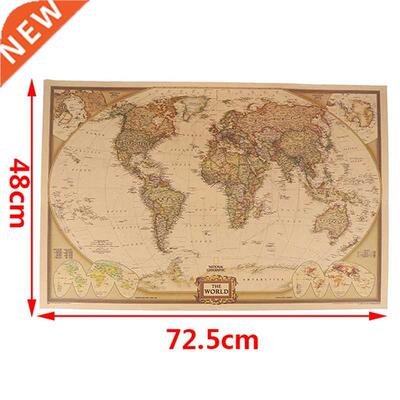 Nautical Ocean Sea World Map Retro Stare Papier Sztuki Malar