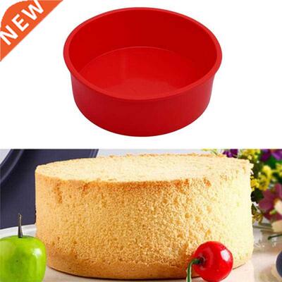 6'' Round Red Slcone Cake Mold Pan Muffn Pzza Pastry
