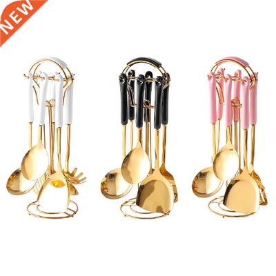 Stainless Steel 7pcs/set Utensils Set with Rotated Holder