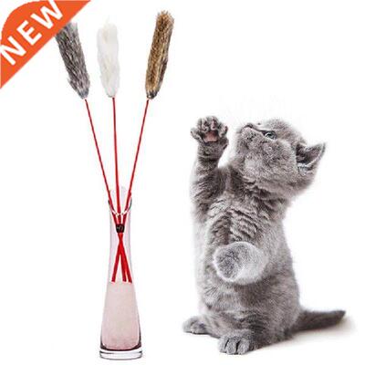 Legendog 1pc Cat Teaser Toy Fake Fur Interactive Kitten