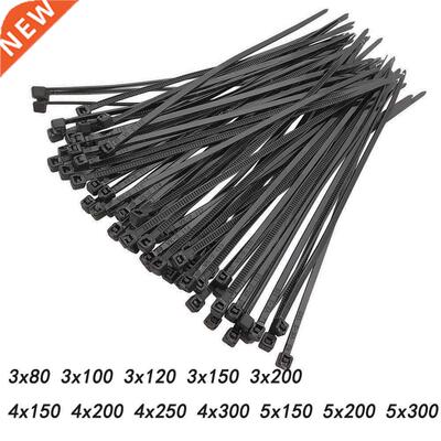 50Pcs Black Plastic Nylon Ties Self-Locking Wire Cable Zip T