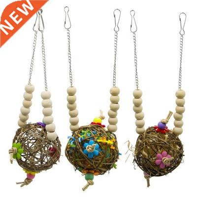 Small Parrot Chewing Toys Cage Shredder Rattan Ball Foraging