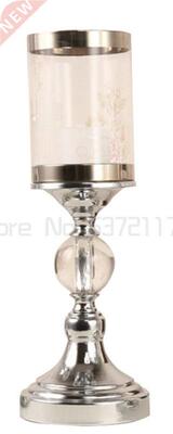 Decorative Glass Candle Stand Holders Decoration Metal