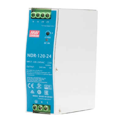 正品台湾明纬导轨电源NDR-120-24