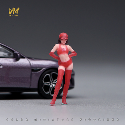 VM 1/64 红皮衣性感辣妹 微缩场景模型搭配3D彩色打印人偶模型
