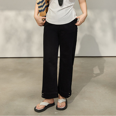 DM100大码显瘦设计感时尚牛仔裤