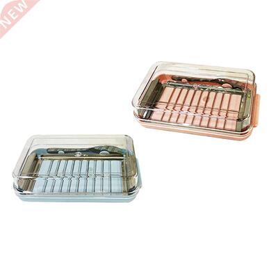 Portable Butter Cutter Container Box with Lid Clear Cheese