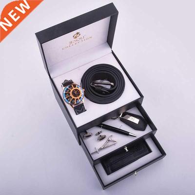 Luxury Men Watch Wallet Belt Gift for Boyfriend Husband 7pcs