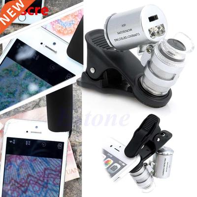 60X Microscope Jeweler Loupe Lens LED Mobile Phone Magnifier