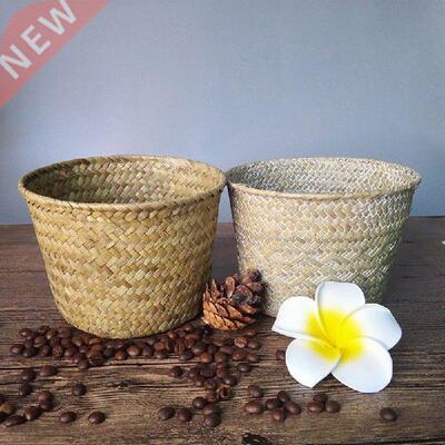 Seagrass Laundry Basket Folding Handmade Rattan Straw