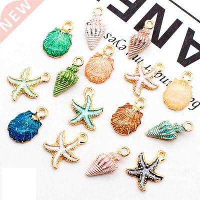 15Pcs Seashell Starfish Pendant DIY Craft Jewelry beach Wedd