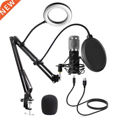 2021 E20 PC Microphone USB Mic with 6 Inch Ring Light Arm St