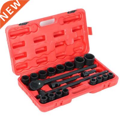 20Pcs Ratchet Socket Deep Impact Sleeve Set Hex 6 Point Metr