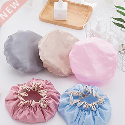 Waterproof Women Shower Cap Satin Beanie Hair Bonnet Bath Ac
