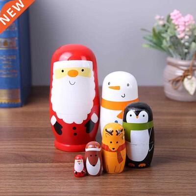 5 Pcs/Set Wood Russian Nesting Matryoshka Dolls Set Toys Hom