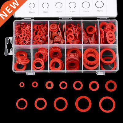 600pcs 12 Sizes Red Steel Paper Fiber Flat Washer Kit Insula