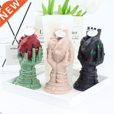 Creative Ghost Claw Heart Silicon Candle Mold DIY Rose Hand
