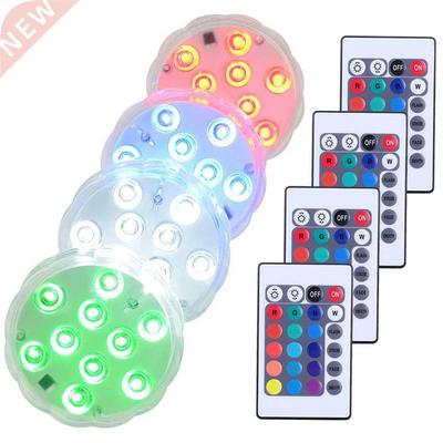 10 LED Submersible Lights Remote Controlled RGB Battery Powe