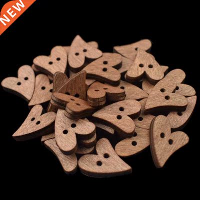 100PCS 20MM Het Shaped Wooden Sewing Buttons Scrapbooking