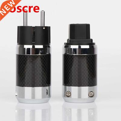 2020 Power plug hight Carbon Fiber Rhodiu Plated Schuko EU
