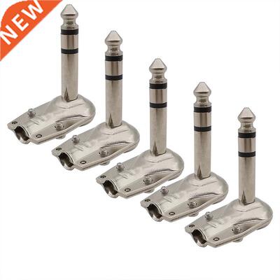5Pcs Right Angle 90 Degree 1/4 Inch 6.35 mm Stereo 3 Pole Ja