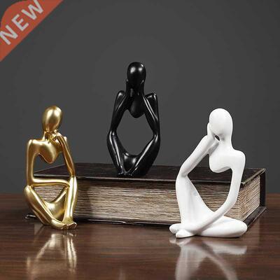 Thinker Resin Statue Nordic Abstract Figurine Crafts Home De