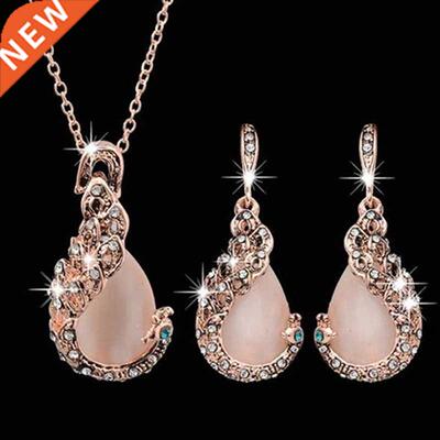 3pcs/set Jewelry Sets Women Elegant Waterdrop Rhinestone Pen