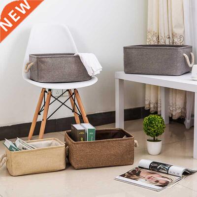 New Large Folding Linen Fabric Storage Basket Kids Toys Stor