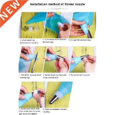10Pcs Cake Decorating Tool with EVA Piping Bag Stainless