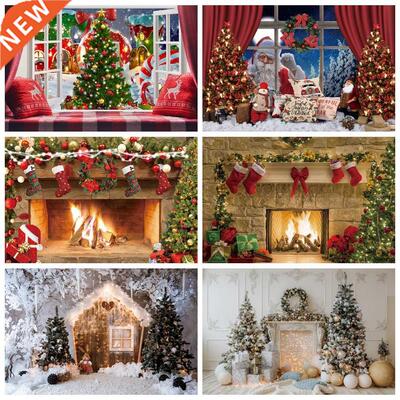 Christmas Photography Backdrop Photocall Window ree Gift Bab