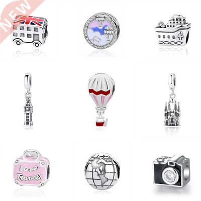 Original 100%  Sterling Silver Bead Charm Fit Bracelets L