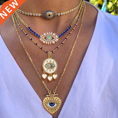 Turkish Blue Eye Charms Red Heart Cross gold color Charms fo