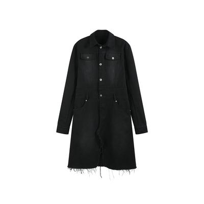 noE结构褪色拼接风衣