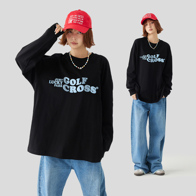 【悟空粉丝专享】GOLFCROSS秋季长袖T恤纯棉打底衫上衣男女同款