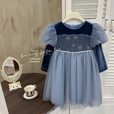 冰雪奇缘爱莎公主裙女童春季