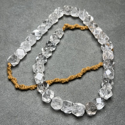 天然白水晶项链四方多棱珠高八棱珠勒子管珠手链高古水晶文玩项链