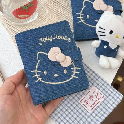 可爱kt猫牛仔刺绣卡包便携证件包